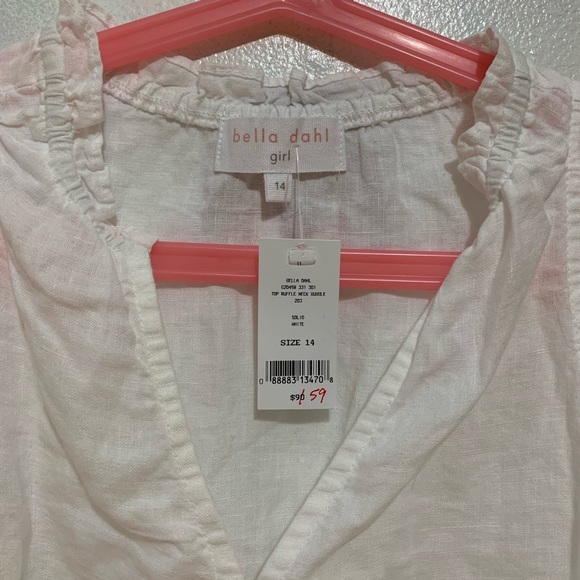 Bella Dahl | Shirts & Tops | Bella Dahl Kids Ruffle Neck Bubble White ...